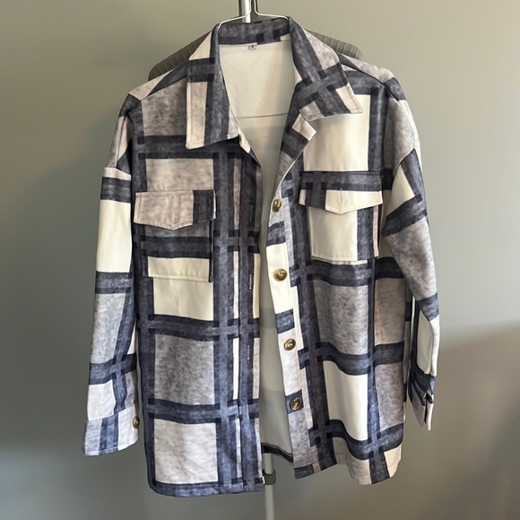Amazon | Jackets & Coats | Purchased On Amazon Blue And White Checkered ...